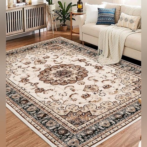 Accents | New With Tags Elegant Cream And Brown Boho Decorative Print ...